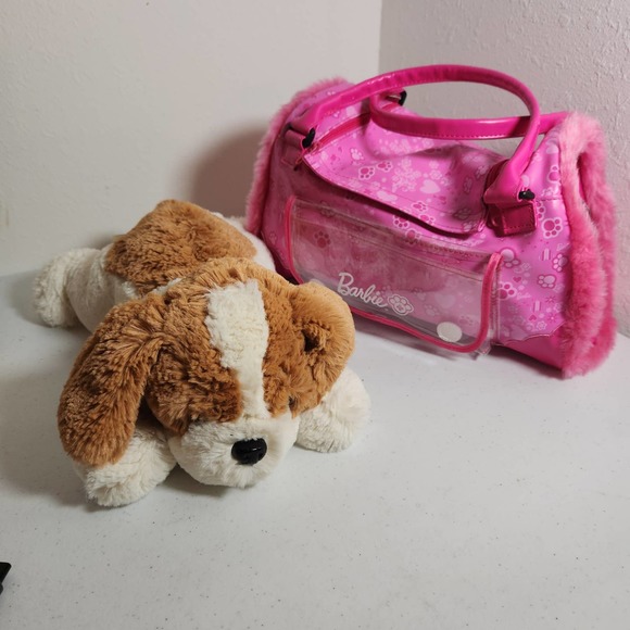 Mattel | Toys | Barbie Interactive Brown N White Dog And Pink Carrier ...